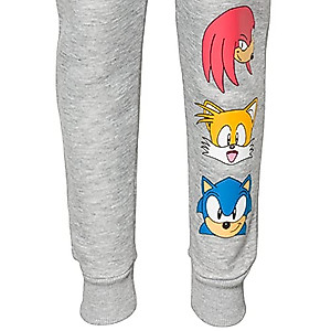 SEGA Sonic The Hedgehog Knuckles Tails Little Boys Fleece Pullover Hoodie and Jogger Pants Set Black/Gray 7-8