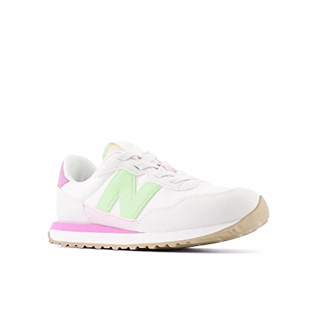 New Balance Kids 237 Bungee Sneaker, REFLECTION/CAPRICORN/MINT FLASH, 2 M Little Kid (4-8 Years)