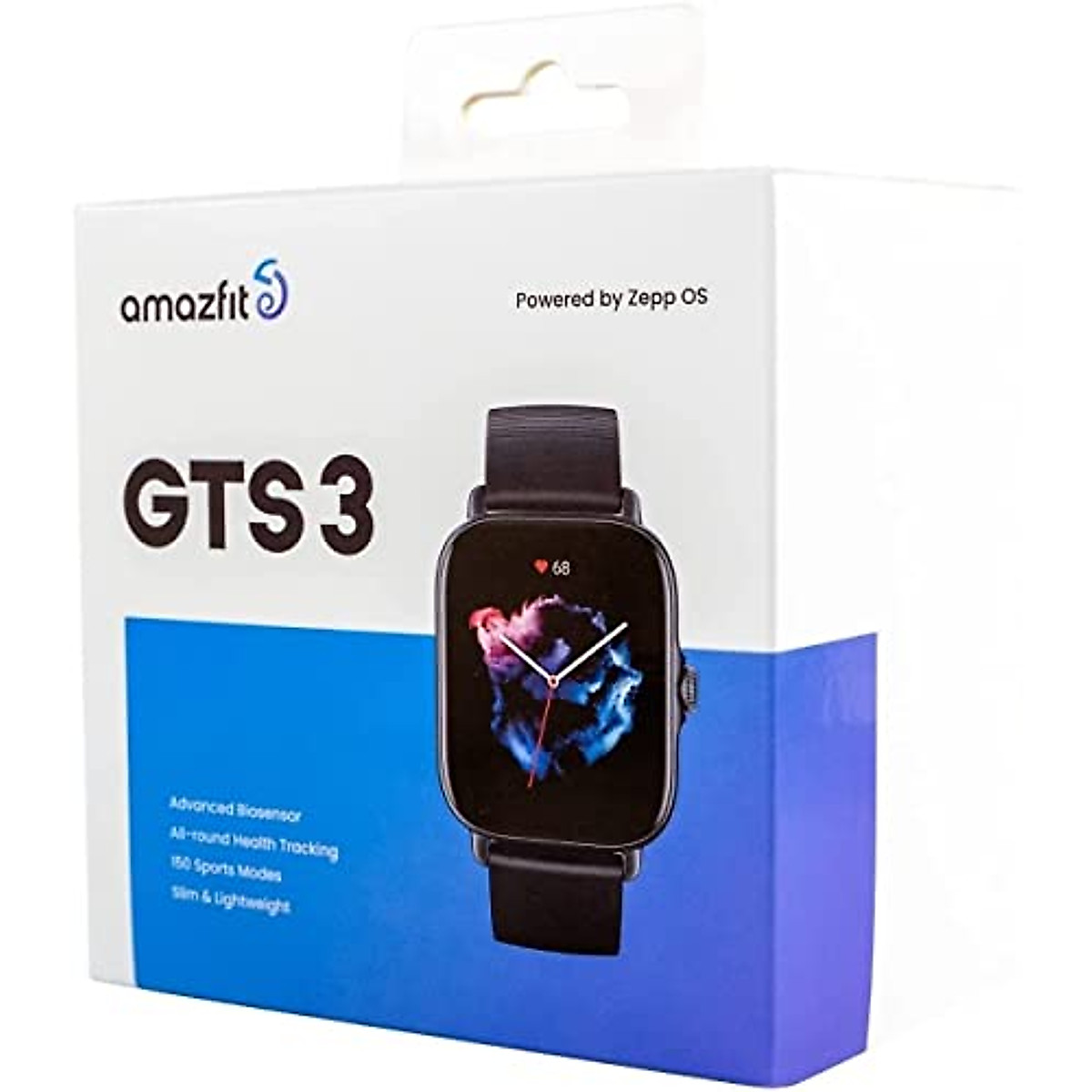 Amazfit GTS 3 Smart Watch for Android iPhone, Alexa Built-In, GPS Fitness Sports Watch with 150 Sports Modes, 1.75” AMOLED Display, 12-Day Battery Life, Blood Oxygen Heart Rate Tracking, Black