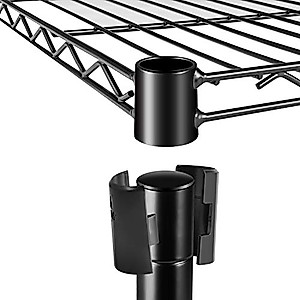 Simple Deluxe Heavy Duty 3-Shelf Shelving with Wheels, Adjustable Storage Units, Steel Organizer Wire Rack, Black