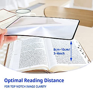 4Pcs Page Magnifying Sheet 3X Lightweight Optical Plastic Fresnel Lens Bookmark Flat Magnifier for The Elderly and People with Low Vision Reading Small Prints, Maps and Books