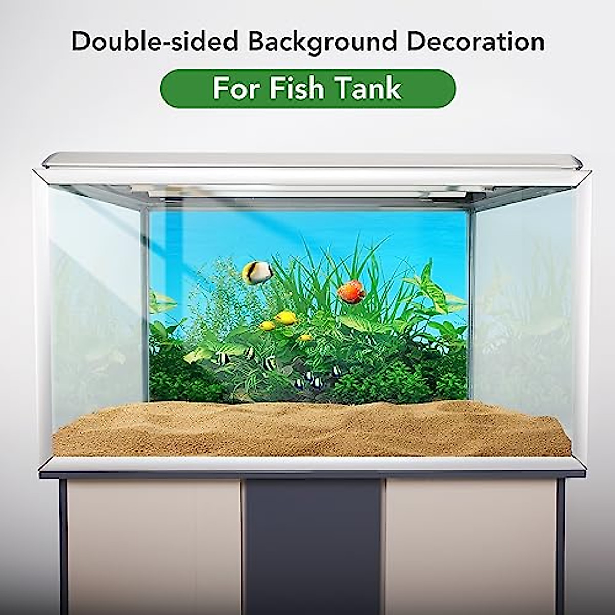 VILLCASE Fish Tank Background- 2 Sided Wallpaper Background 3D Aquarium Background Sticker Background Poster 10 Gallon Tank- 30x42cm (Style H)