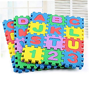 Baby Foam Play Mat Baby Play Mat 36pcs DIY Puzzle Play Mat Eva Foam Baby Soft Developing Floor Pad Crawling Rugs Digital and Letter Play Mat for Babies.