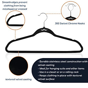 Mr. Pen- Velvet Hangers, 40 Pack, Black Hangers, Clothes Hangers, Felt Hangers, Black Velvet Hanger, Hangers Non Slip, Non Slip Hangers, Black Velvet Hangers, Black Hangers Velvet, Slim Hangers