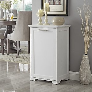 OLD CAPTAIN Tilt-Out Laundry Sorter Cabinet/Wooden Tilt Out Trash Cabinet, with Negative ion and deodorizing Function to Ensure The Cleanliness of The Kitchen Trash can(White)…