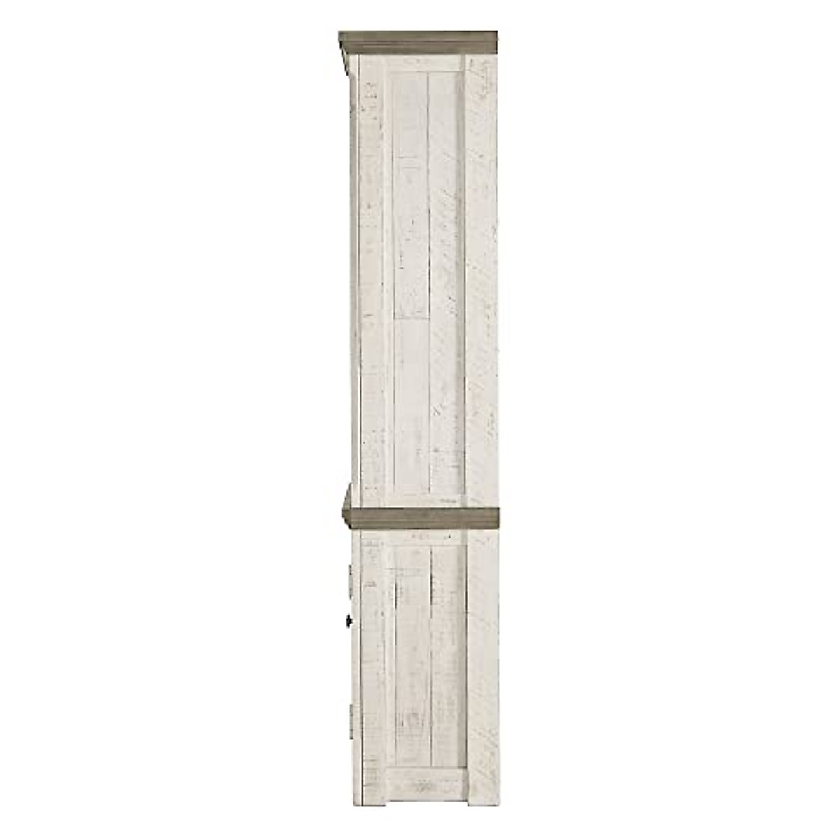 Signature Design by Ashley Havalance Modern Farmhouse Right Pier Cabinet, Shelves for Storage, Weathered Gray & Vintage White