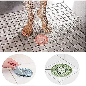 Sink Drain Strainer Durable Silicone Suckers for Bathroom and Kitchen，Sink Filter Sewer.Hair/vegetable scraps/garbage filters,Hair Stopper Shower Drain Filter，Easy to install and clean（5PCS）