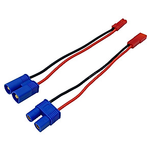 2pairs JST to EC3 Male Female Lipo Battery Connectors Adapter with 10cm 20awg Wire for RC FPV Racing Drone Multicopter Quadcopter Gimbal Aerial Camera RC Cars