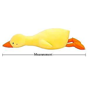 Goose Stuffed Animal Cute Duck Plush Toy Soft Goose Plushie Hugging Pillow Gift for Kids and Friends (White Round Eyes,25.6'')