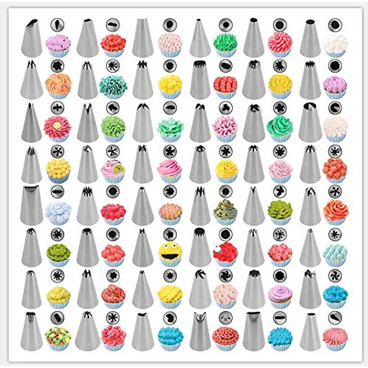 48-Piece Numbered Piping Tips, Cookie Icing Tips, Cookie Decorating Kit, Cake Decorating Tips for Cupcakes Cookies, Cake Supply Master Decorating Tip Set