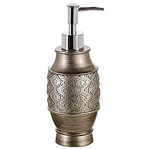 Creative Scents Decorative Bathroom Accessories Set Brushed Silver - 4 Piece Bathroom Set Includes: Soap Dispenser, Toothbrush Holder, Soap Dish and Tumbler, in Beautiful Gift Box (Dublin)
