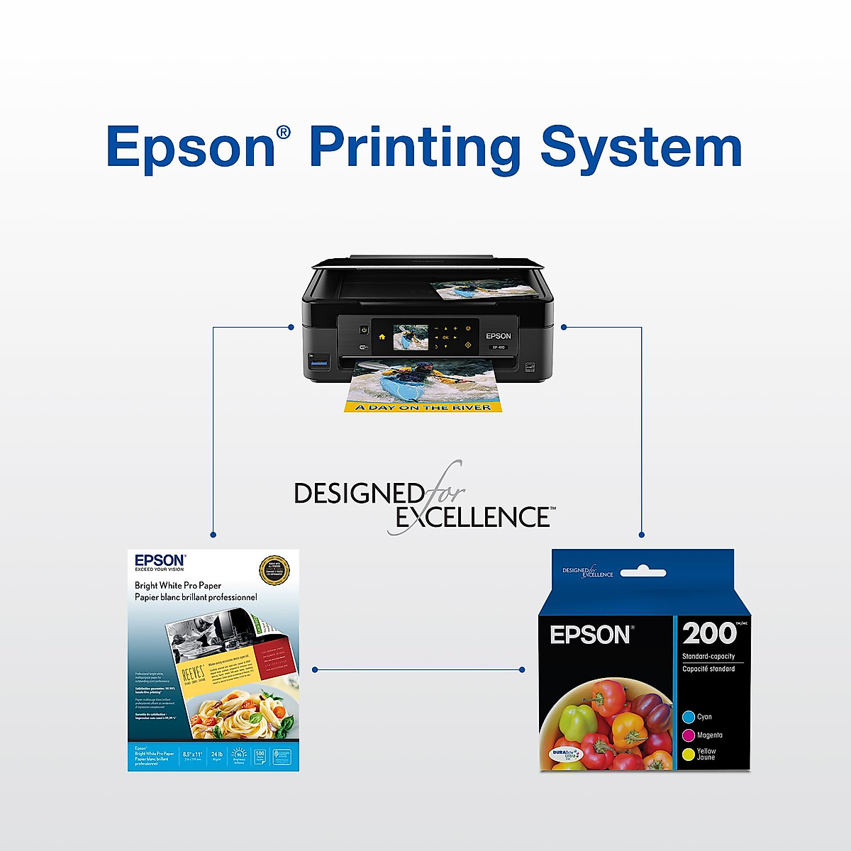 EPSON T200 DURABrite Ultra Ink Standard Capacity Black & Color Cartridge Combo Pack (T200120-BCS) for select Epson Expression and WorkForce Printers