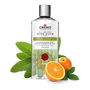 Cremo Rich-Lathering Sage & Citrus Body Wash, A Revitalizing Combination of Bright Mandarin, Dry Herbs and White Cedar, 16 Fl Oz (2-Pack)