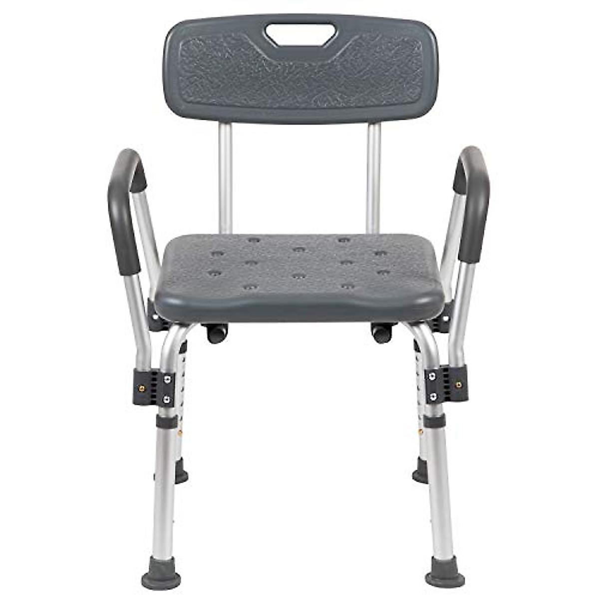 Flash Furniture HERCULES Series 300 Lb. Capacity, Adjustable Gray Bath & Shower Chair with Depth Adjustable Back