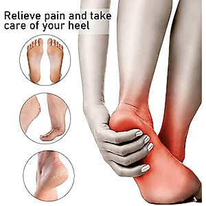 Plantar Fasciitis Heel Cups for Heel Pain 【Updated Version】 Heel Protectors Heel Sleeves Pads, Heel Support for Heel Pain, Heel Spur, Cracked Heels for Women and Men (Black, M 5-8 / W 6-9.5)