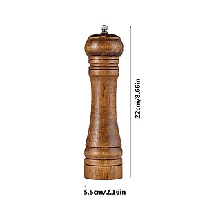 solid wood oak grinder restaurant pepper manual grinding powder pepper grinding kitchen seasoning tool (8 inch)