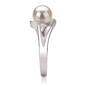 Clare White 6-7mm AAA Quality Freshwater 925 Sterling Silver Cultured Pearl Ring For Women - Size-6
