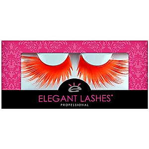 Spiky Neon Orange Color Drag Lashes for Pride, Halloween, Dance, Rave, Costume