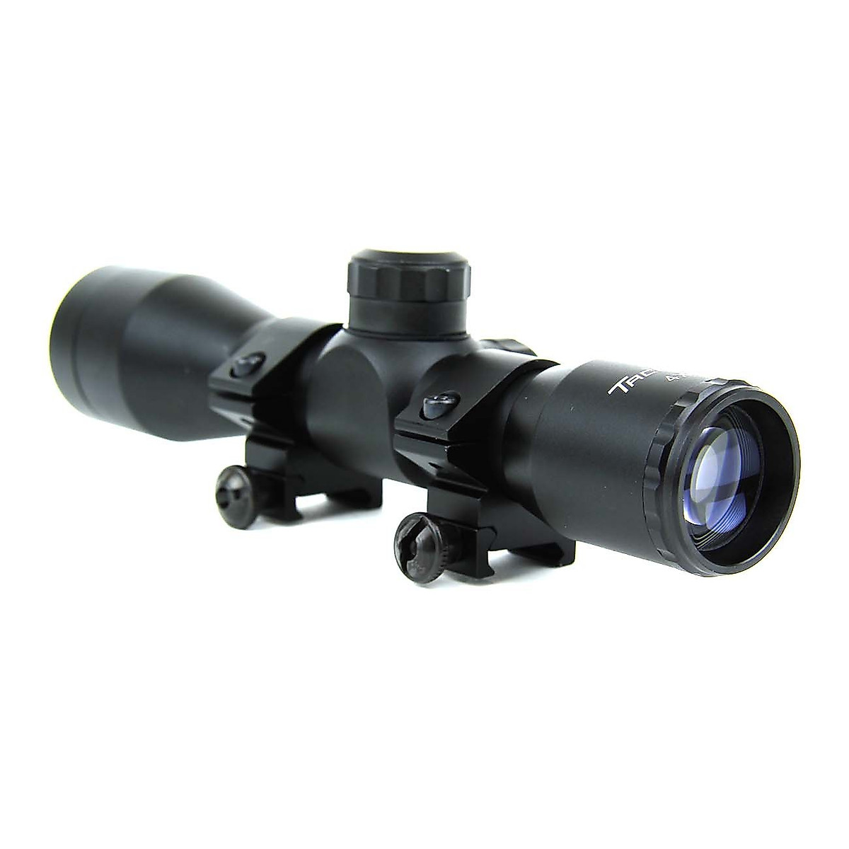 TacFire Compact Fixed Power Rifle Scope Rangefinder Reticle with Set of 1 Rings, 4 x 32, Black
