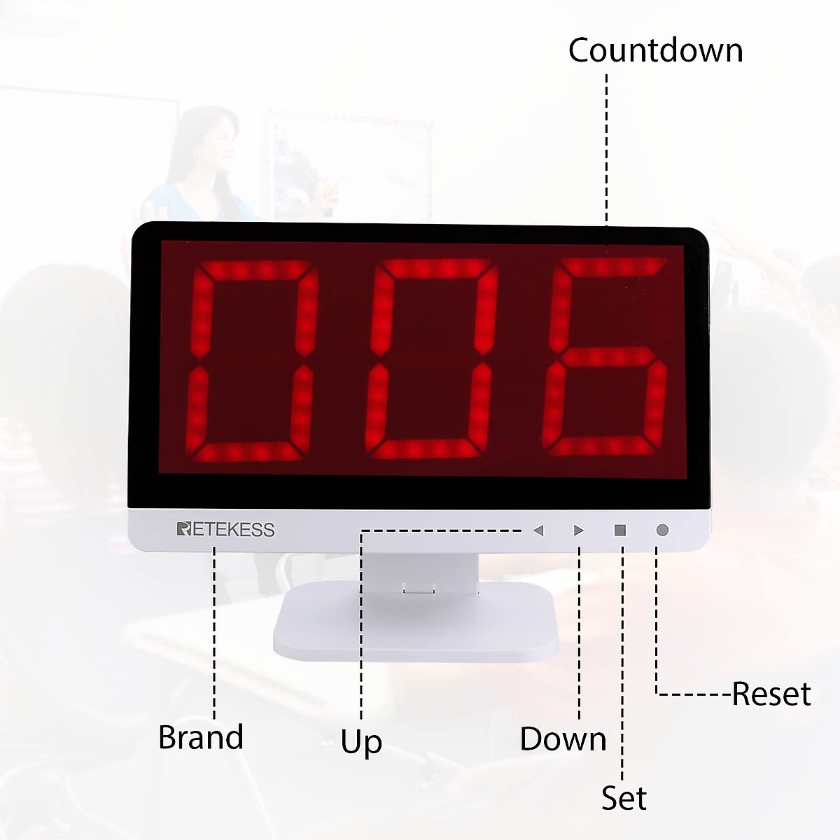 Retekess TM101 Wireless Quiz Answer Game Buzzer System, Add Up to 32 Buttons,262ft,Auto-Sleep,10 Buzzers for Game Show,Family Game Nights,Debate Contests in Companies,School Contest