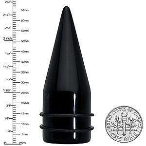 Body Candy Black Acrylic Straight Taper Set 24mm