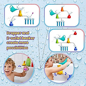 LiKee Kids Bath Toys Fun STEM Bathtub Toys Strong Suction Bath Toys for Kids Ages 4-8, Science Lab Bath Toys for Toddlers 2 3 4 Year Old Boys Girls, Play Water Toys, Kids Toys, Kids Gifts