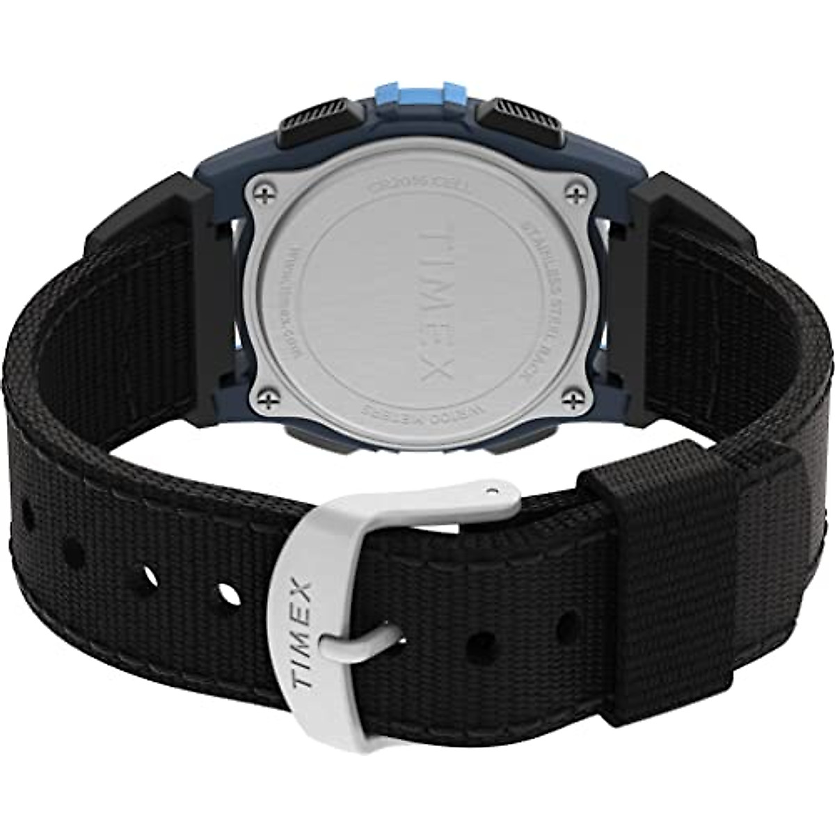 Timex Unisex Expedition CAT Midsize 33mm Watch - Black Strap Digital Dial Blue Case
