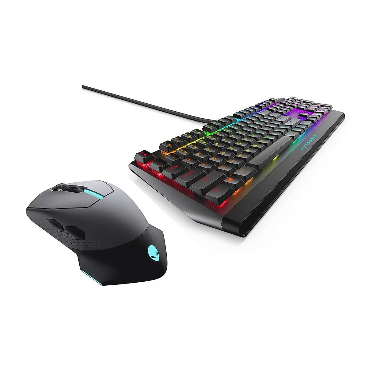 Best Notebooks New Genuine Mechanical Low-Profile RGB Keyboard AW510K with AW610M Wired/Wireless Gaming Mouse for Aurora R11 R10 Area 51m R2 M17 R3 Plus Notebook Pen Light Dark Side of The Moon