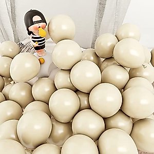 Sand White Balloons 5 Inch 50 Pcs Baby Shower Party Balloons Happy Birthday Decoration Balloons Bulk