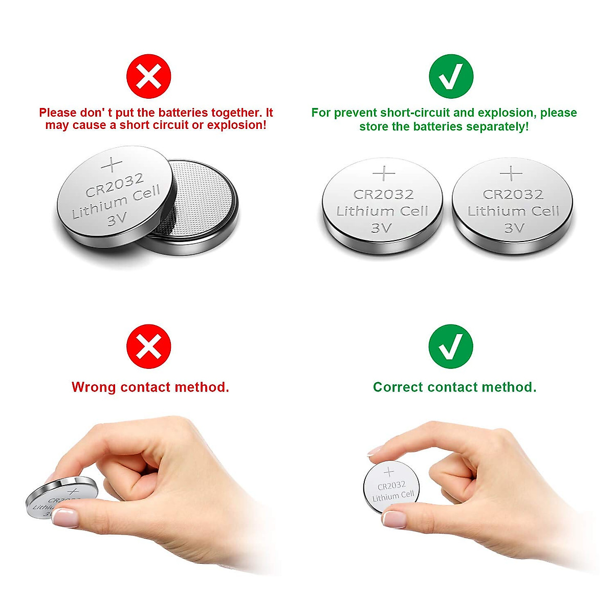 GutAlkaLi CR2032 Lithium 3V Battery, Electronic Coin Cell Button for Toys Calculators Watches(40 Pcs)