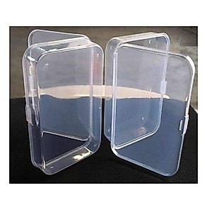 Feamos Plastic Transparent Storage Box Case with Lid Collection Container Pack of 2