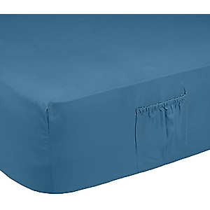 Amazon Basics Soft Microfiber Sheet Set with Elastic Pockets - 3 pcs, Queen, Still Water