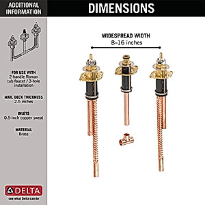 Delta Faucet Roman Tub Rough-In Valve for Delta 2-Handle Roman Tub Bath Faucets R2707, Chrome
