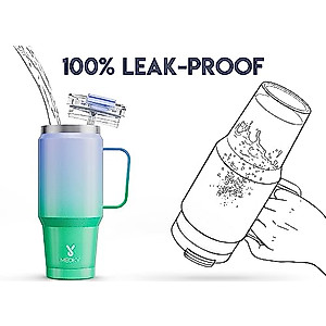 Meoky 32oz Tumbler with Handle, Stainless Steel Travel Mug with 2-in-1 Straw and Sip Lid, Vacuum Insulated Coffee Mug, 100% Leak Proof, Keeps Cold for 24 Hours or Hot for 8 Hours (Fairyland)