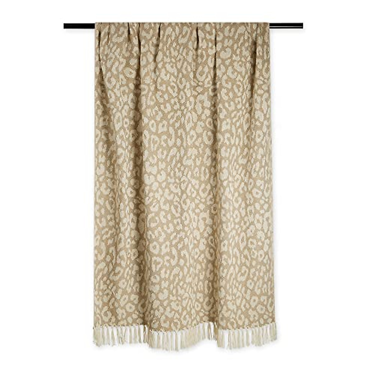 DII Bold Eclectic Leopard Woven Throw, 50x60, Tan with White Spots