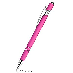 Ballpoint Pen Black Ink with Medium Retractable Pens with Stylus Tip Signature Pen Gifts for Graduation Birthday Wedding（Pink）