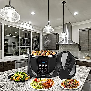 Nuwave Duet Pressure Cook and Air Fryer Combo Cook; Stainless Steel Pot & Rack; Non-Stick Air Fryer Basket; Steam, Sear, Saute, Slow Cook, Roast, Grill, Bake, Dehydrate, Pressure Cook & Air Fry