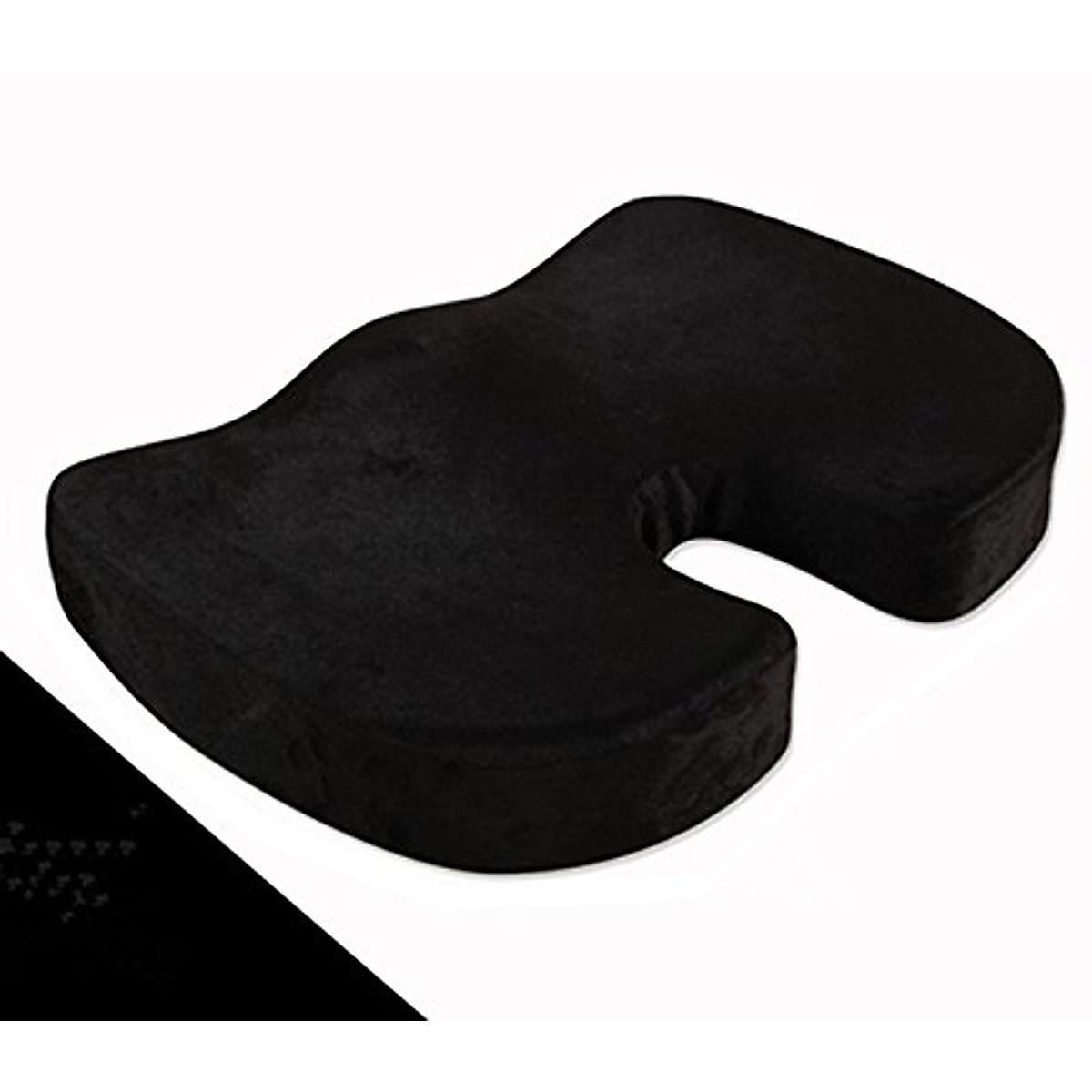 JUWENIN,Coccyx Orthopedic Comfy Pro Memory Foam Seat Cushion for for Home Office Desk Chairs, Auto Seats, Sports Stadium Seats (Black)
