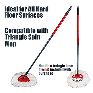 Mop Replace Head [ 3 Pack ] Mop Refills Compatible with O Cedar EasyWring Spin Mop - Microfiber, Deep Cleaning, Machine Washable and Easy-to-Replace