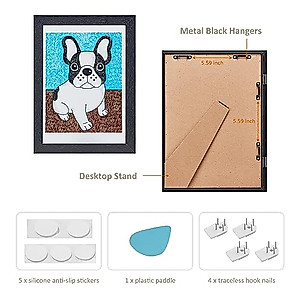 2 Pack Kids Art Frame - 8.5X11 Kids Artwork Frames Changeable Picture Display Holds Max. 150 Pcs,Front Open Storage Frames Great for 3D Picture,A4 Artwork,Children Drawing,Hanging Art (Black)