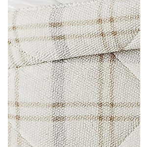 LONDON FOG - Popcorn Plaid Plush Collection - 50x60 Sculpted Sherpa Throw - Grey/Neutral
