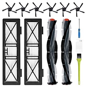 Replacement Parts for Neato Botvac D Series D3 D4 D5 D6 D7 D75 D80 D85 Robot Vacuum Cleaner Accessory Kit Including 2 Main Brushes, 2 Hepa Filters, 6 Side Brushes
