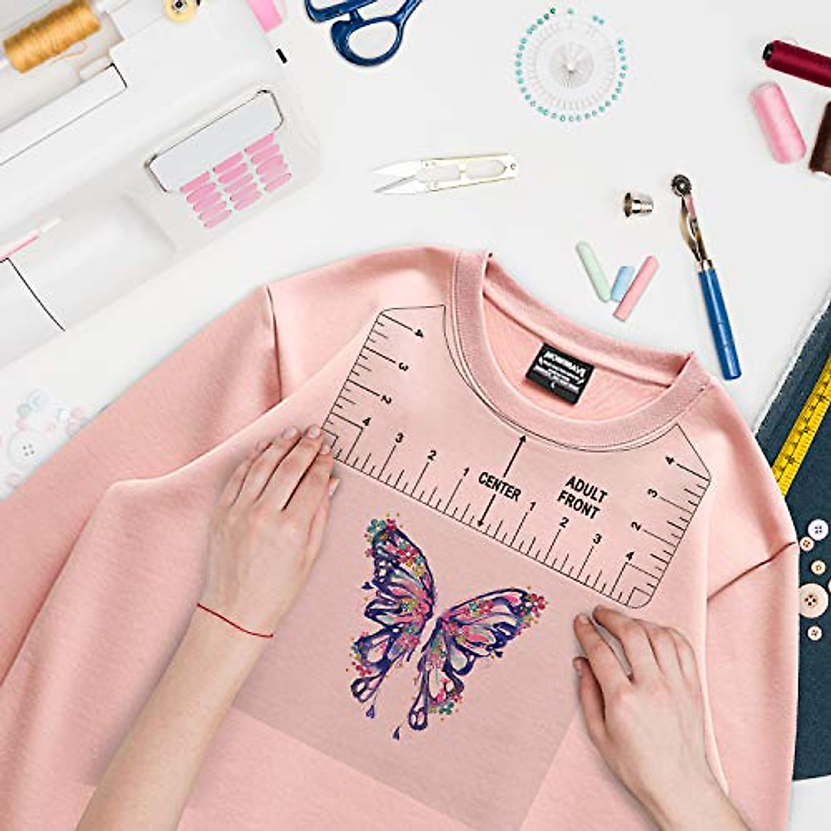 FINFINLIFE 11 Pcs Tshirt Ruler Guide for Vinyl Alignment, High Quality Shirt Ruler for Vinyl Alignment, V Neck, Tshirt Alignment Tool for Children Youth Adult Front and Back