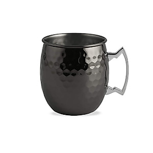 CAMBRIDGE Hammered Black Silversmiths Moscow Mule, Set of 2, 20 Ounce, 2 Count (Pack of 1)