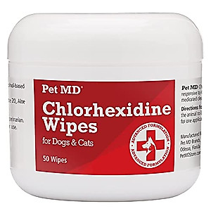 Pet MD Topical Wipes for Cleansing - with Aloe for Cats and Dogs - 50 Count