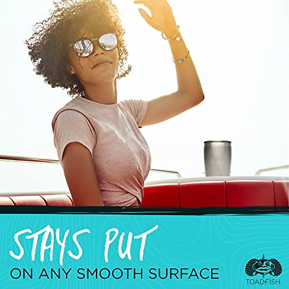 Toadfish Non-tipping 10oz Double Wall Insulated Stainless Steel Rocks Tumbler w/Easy Slide Lid - Teal