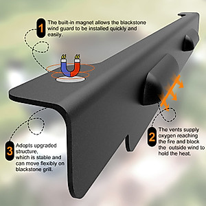 Wind Guards for Blackstone 22 Inch Griddle,Magnetic Stainless Steel Wind Screen Blackstone Griddle Accessories for Grill,Protect Flame,Save Propane,Hold Heat