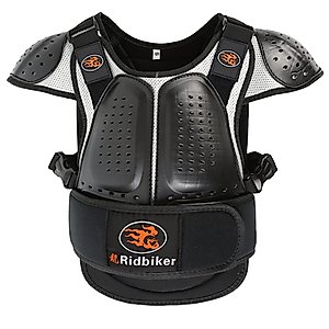 Kids Dirt Bike Gear Chest Protector Motocross Gear Body Armor Vest for Motorcycle Protective Gear Motocross Chest Protector Motorcycle Riding Gear (Silver, Medium)