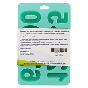 Traytastic! Silicone Number Mold 0-9 Tray - Large 1.75" Tall Numbers - Crafting, Baking, Molding, Melting