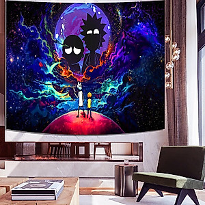 Trip-py Space Wall Tapestry Hippie Anime Poster for Bedroom Aesthetics Funny Galaxy Star Room Decor Flag Wall Hanging for Teen Girls Men Dorm Living Room (51''x60'')